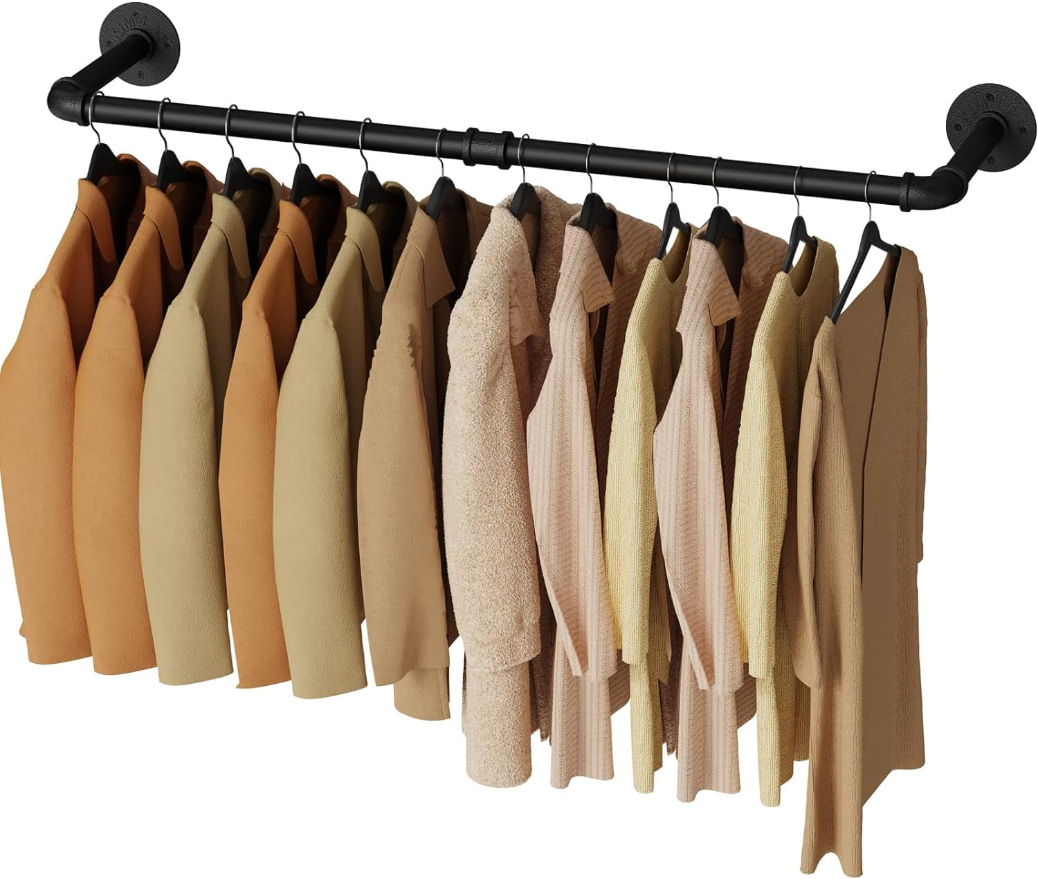 Wall Mounted Clothes Rack 31.5in, Industrial Pipe Wall Mount Clothing ...