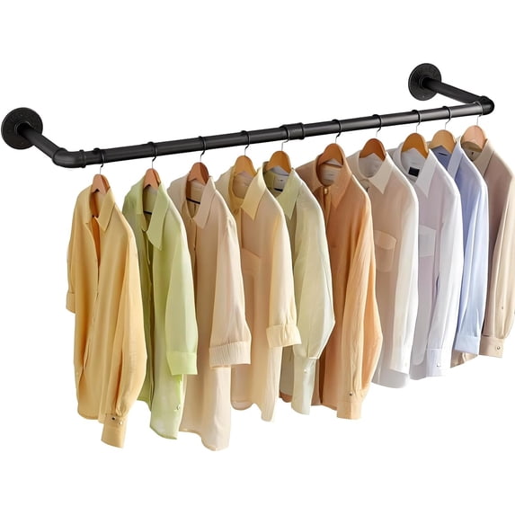 Wall Mounted Clothes Rack 36in, Industrial Pipe Wall Mount Clothing ...