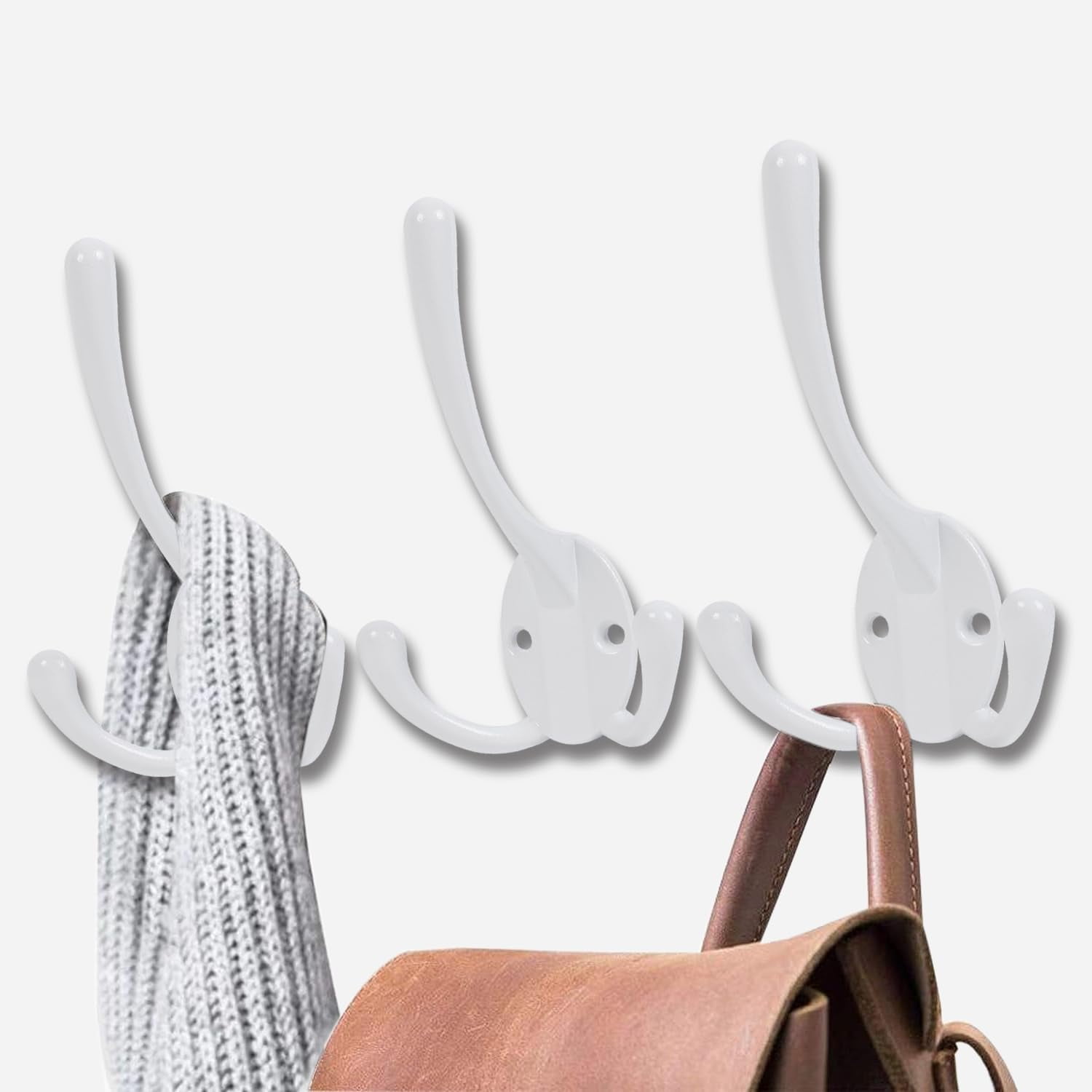 Wall Mounted Coat Hooks 5 Pack Heavy Duty Black Hardware Robe Hooks ...