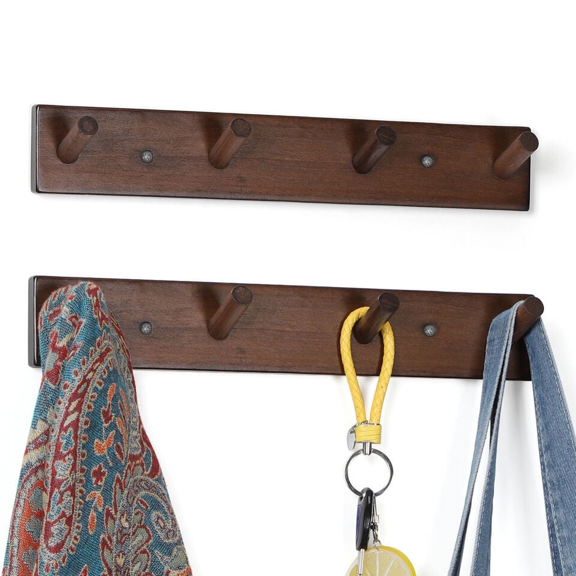 Wall Mounted Coat Rack 4-Pegs Entryway Hat Rack for Entryway Hat ...