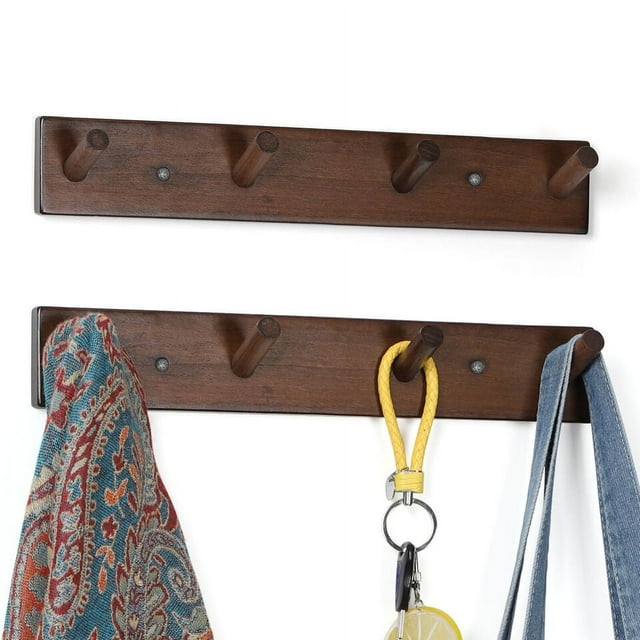 Wall Mounted Coat Rack 4-Pegs Entryway Hat Rack for Entryway Hat ...