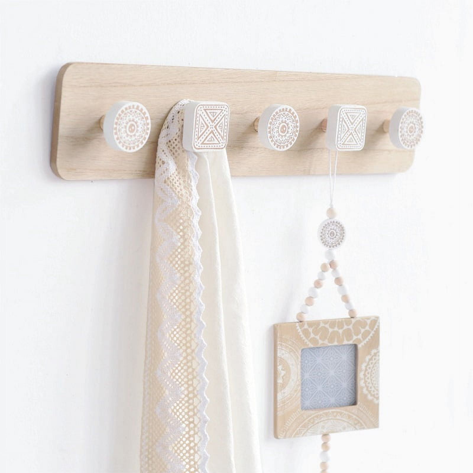 Wall Mounted Coat Rack,Entryway Hanging Coat Rack,Wood Coat Rack with 5 ...