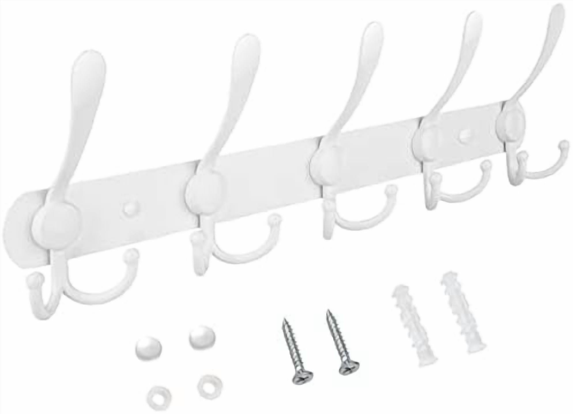 Wall Mounted Coat Rack, Five Heavy Duty Tri Hooks All Metal ...