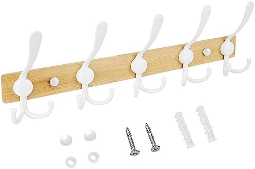 Wall Mounted Coat Rack, Five Heavy Duty Tri Hooks All Metal ...