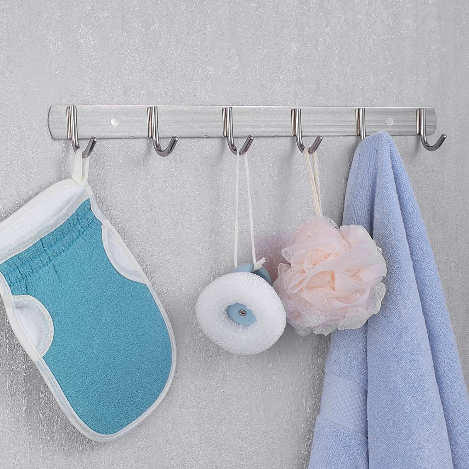 Wall Mounted Coat Rack Hook, Heavy Duty Stainless Steel Hook Rack Rail ...