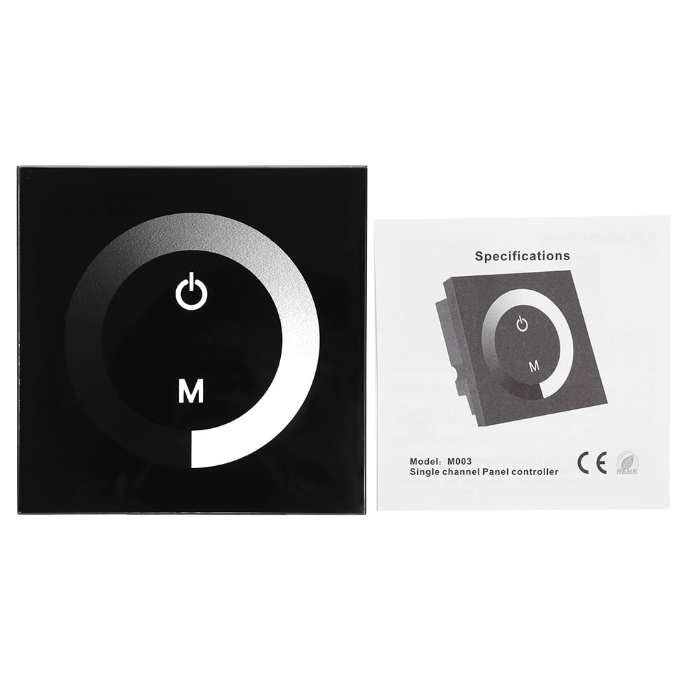 Wall-Mounted Control Panel in Black Single-Color LED Strip Light Touch ...