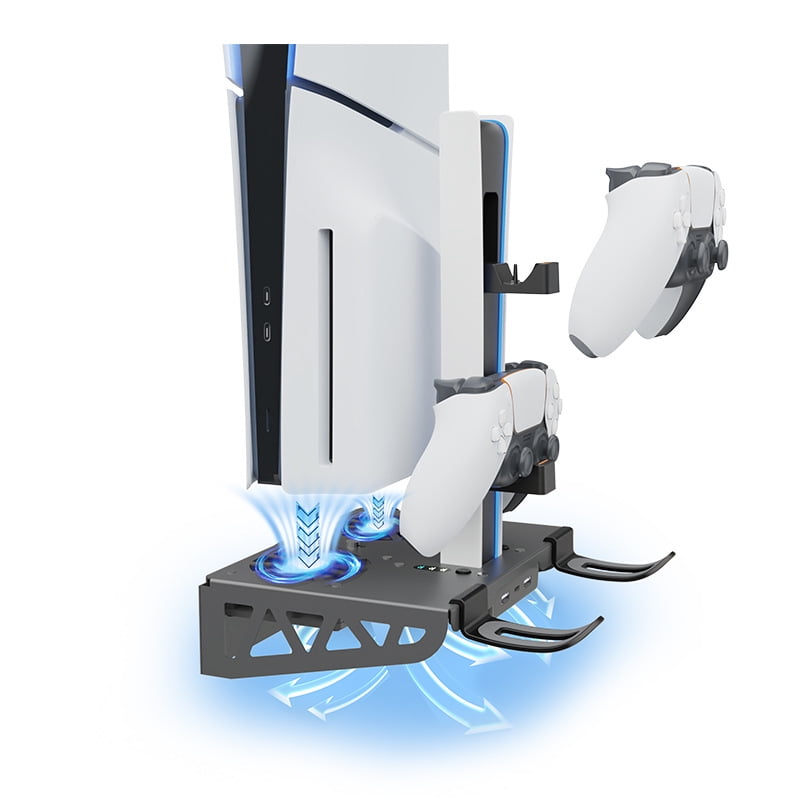 Wall-Mounted Cooling Charging Stand for PS5 Slim with Controller Dock ...