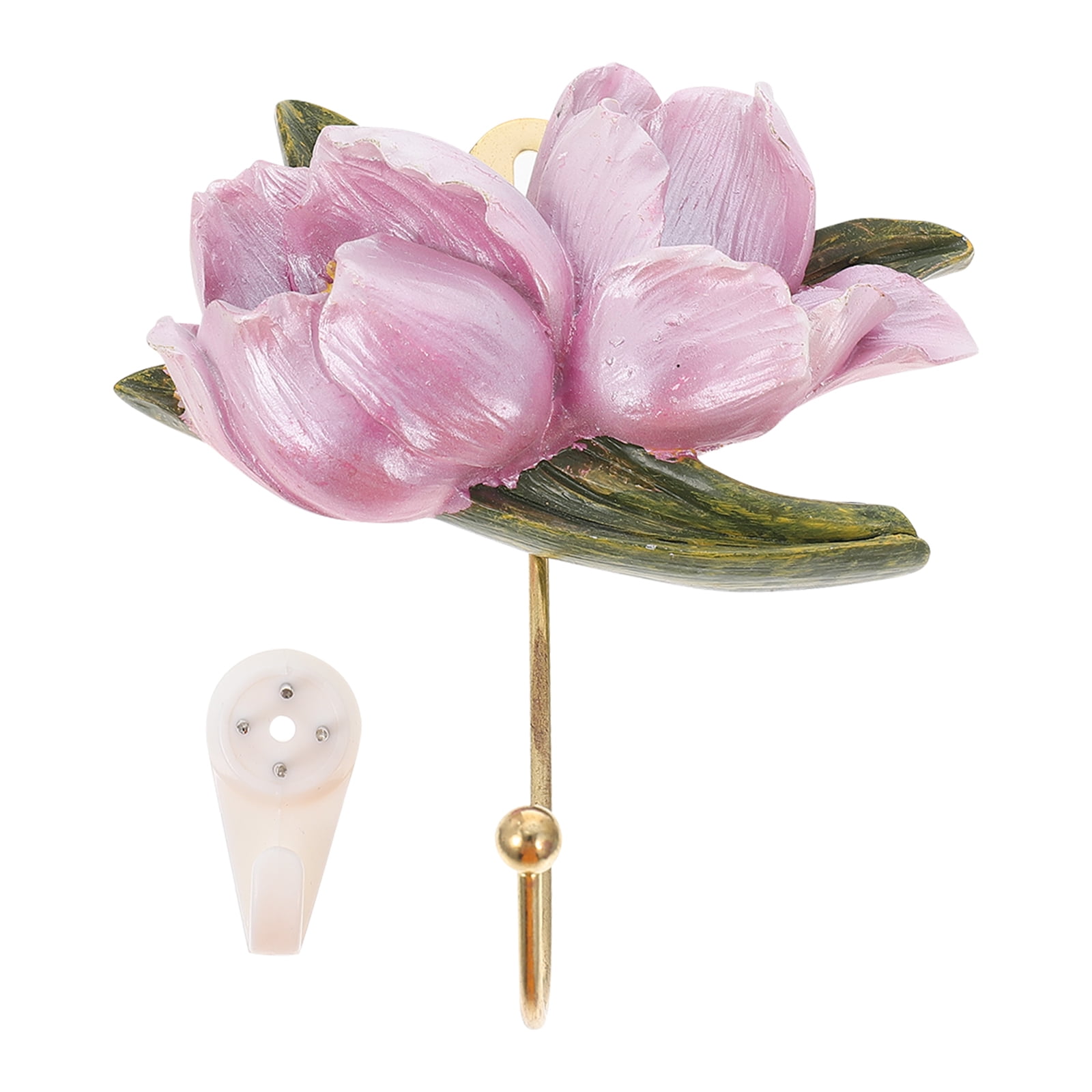 Wall Mounted Decorative Flower Design Hanging Storage Hook 1 Set ...