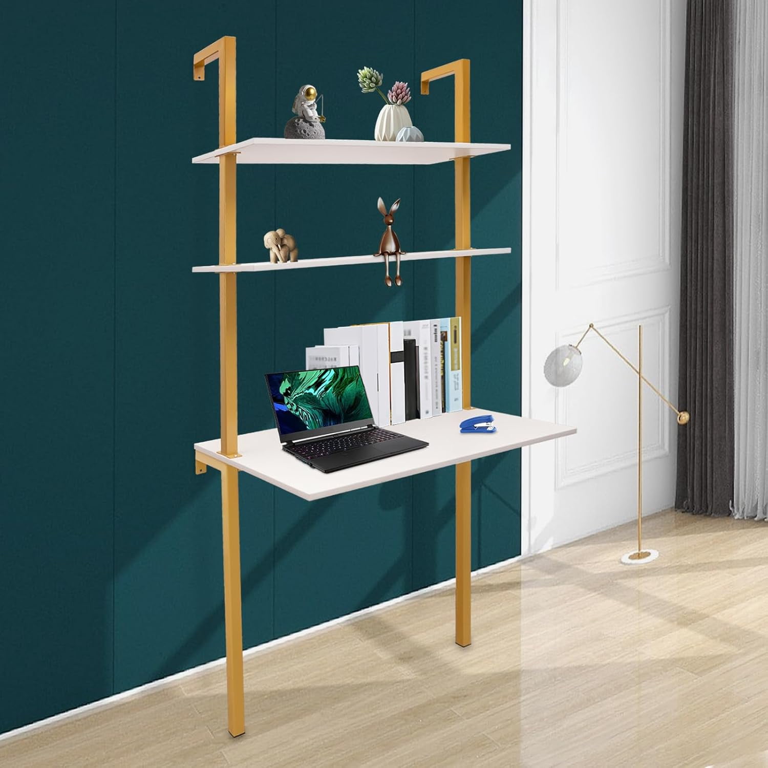 Wall Mounted Desk Computer Writing Table Wall Mount Ladder Small ...