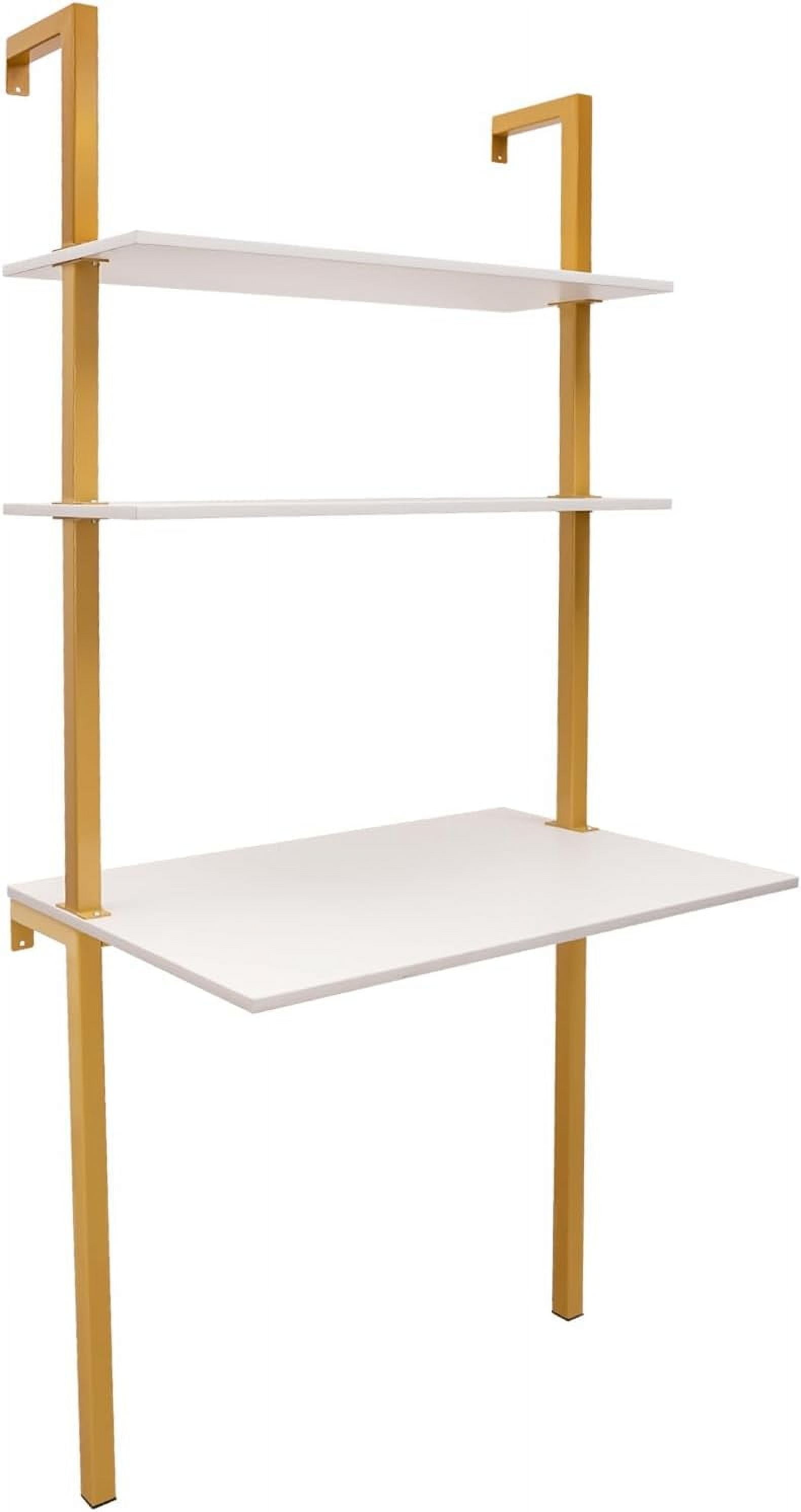 Wall-Mounted Desk Computer Writing Table, Wall Mount Ladder Desk 3-Tier ...