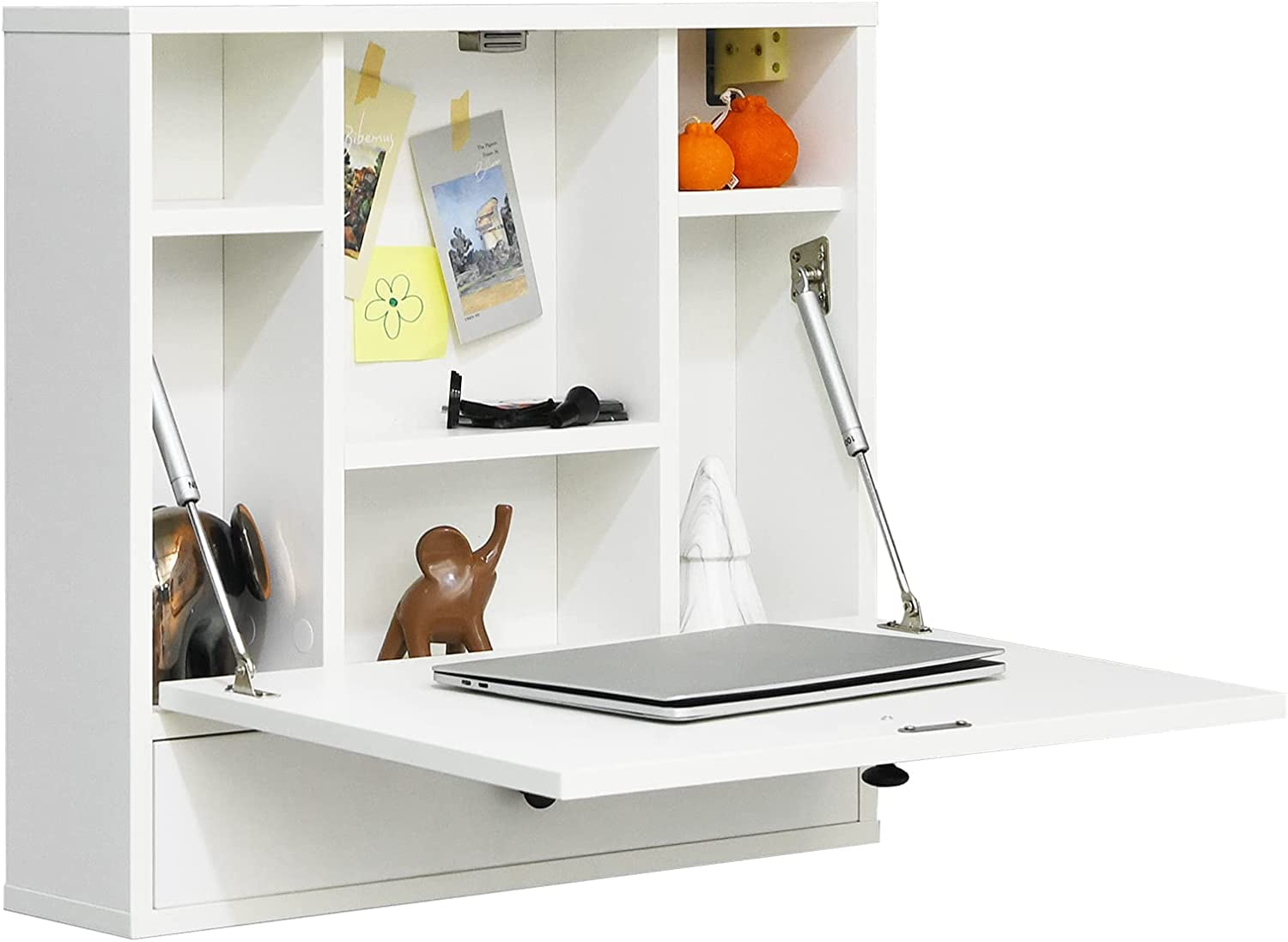 Wall Mounted Desk, Pneumatic Floating Desk Wall Mount Laptop Table Desk ...