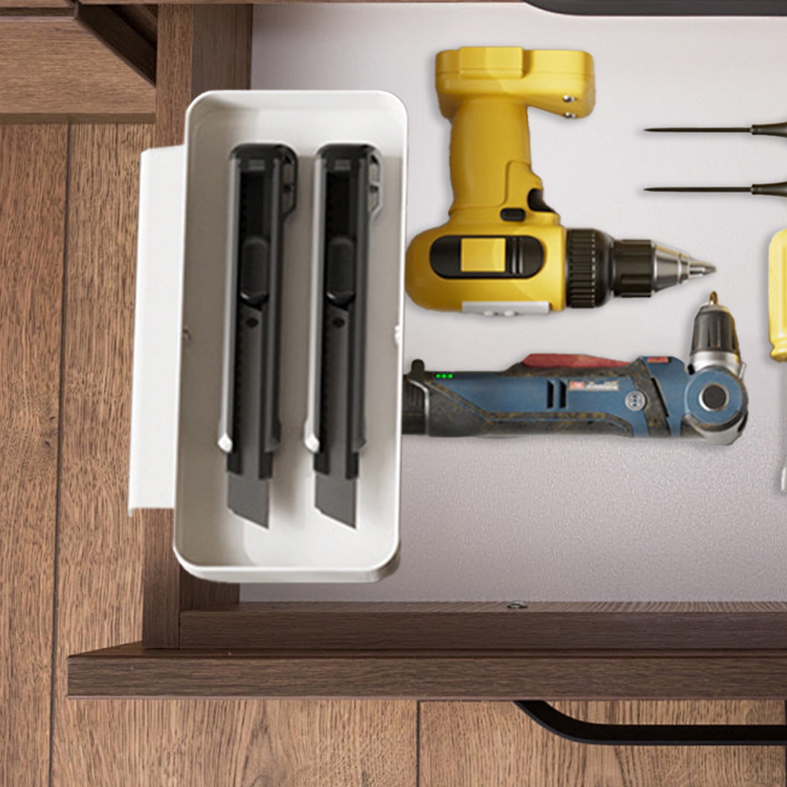 Wall Mounted Under Desk Storage Drawer | Plastic Organizer Box ...