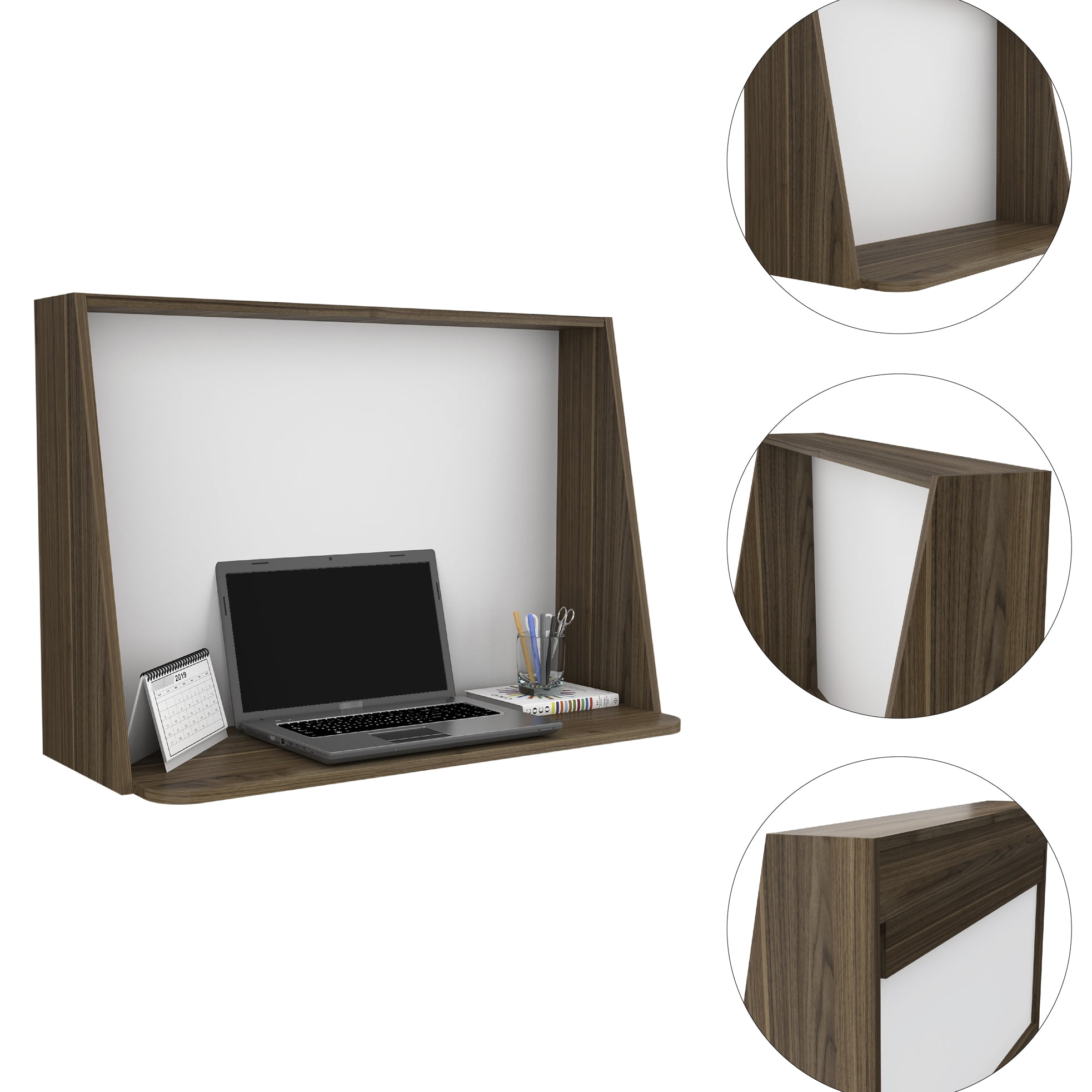 Wall Mounted Desk - /white, Installed Easily, Space Saving With Single ...