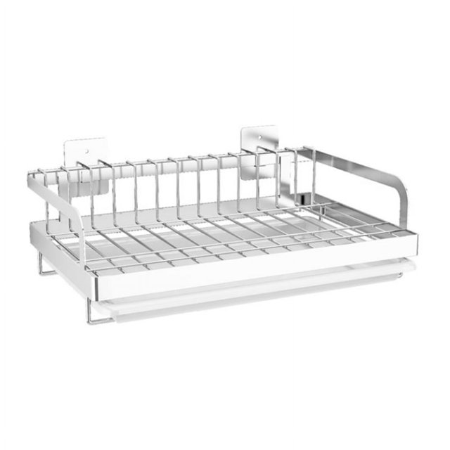 Wall Mounted Dish Drying Rack Kitchen Organizer Drain Holder Plate ...