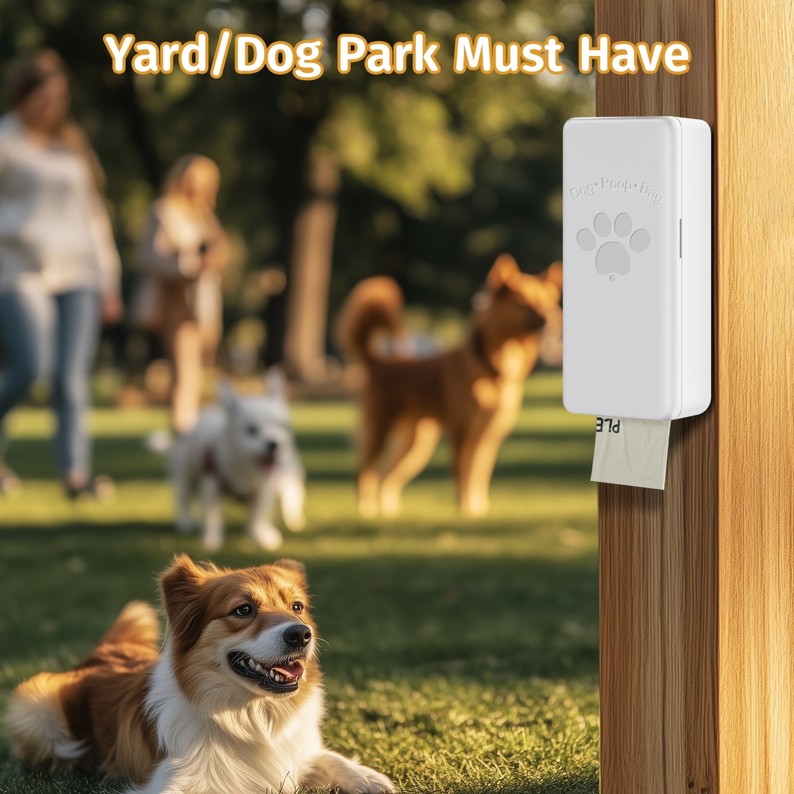 Wall-Mounted Dog Bag dispenser Outdoor or Indoor, White Dog Poop Bag ...