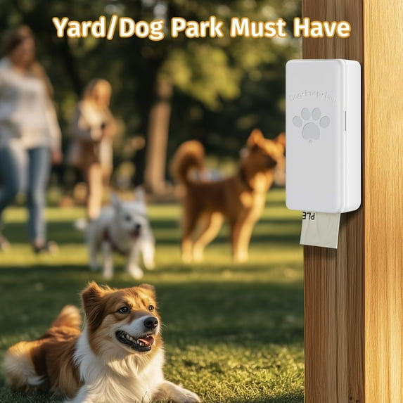 Wall-Mounted Dog Bag dispenser Outdoor or Indoor, White Dog Poop Bag ...