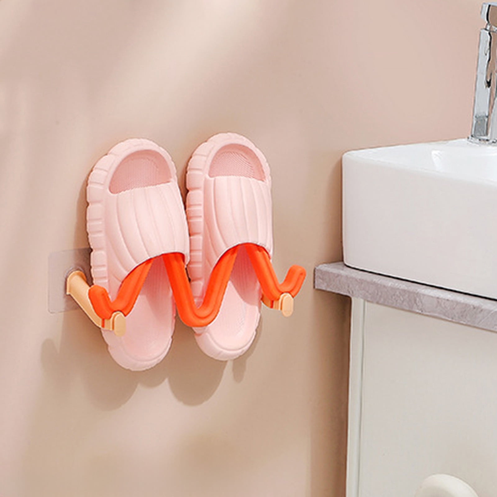 Wall-Mounted Draining Shoe Rack, Stainless Steel Hooks, Waterproof ...