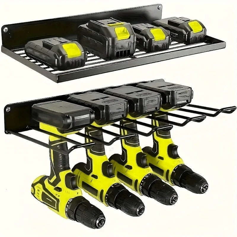 [Wall-Mounted Drill Rack Storage] Drill Holders Duty Metal Power Tool ...