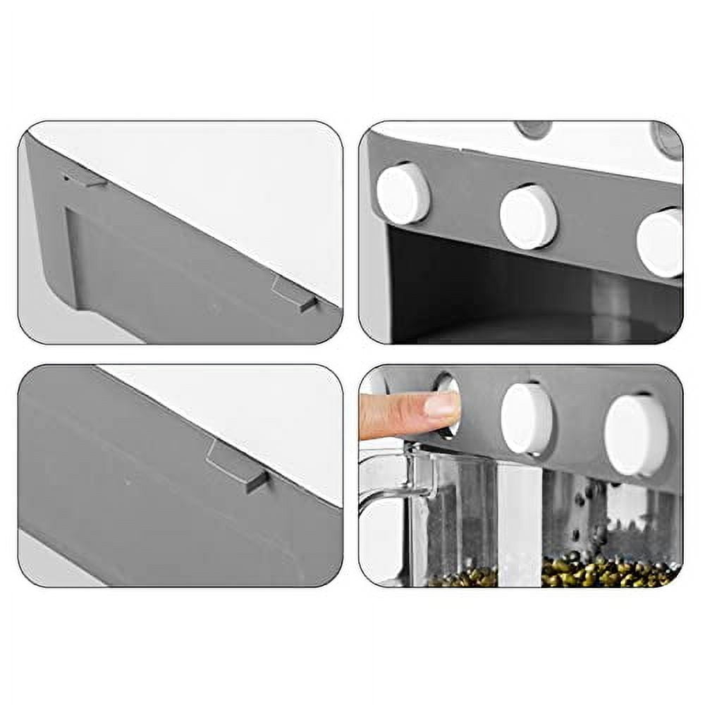 Wall Mounted Dry Food Dispenser, 5 Grid 10L Storage Dispenser, Free ...