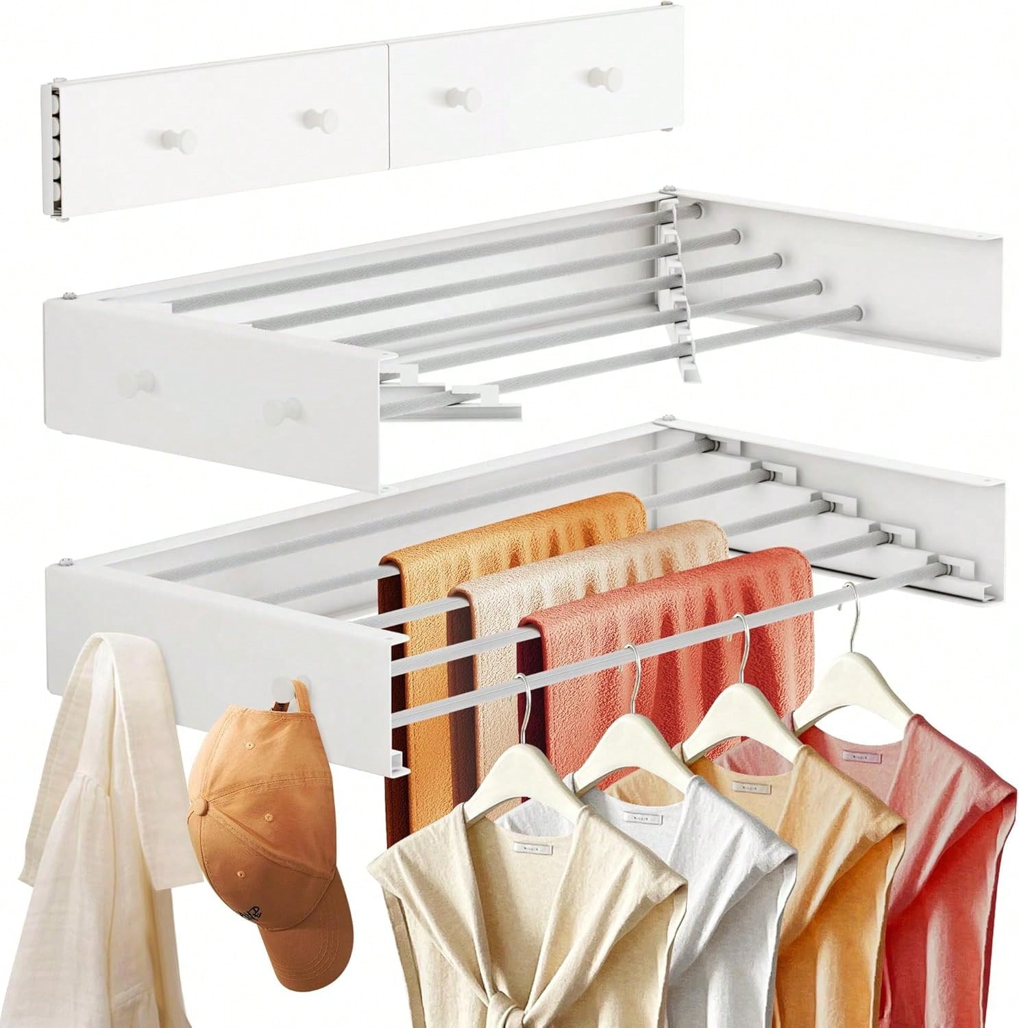 Wall Mounted Drying Rack,28 Inch,Clothes Drying Rack Wall Mounted ...