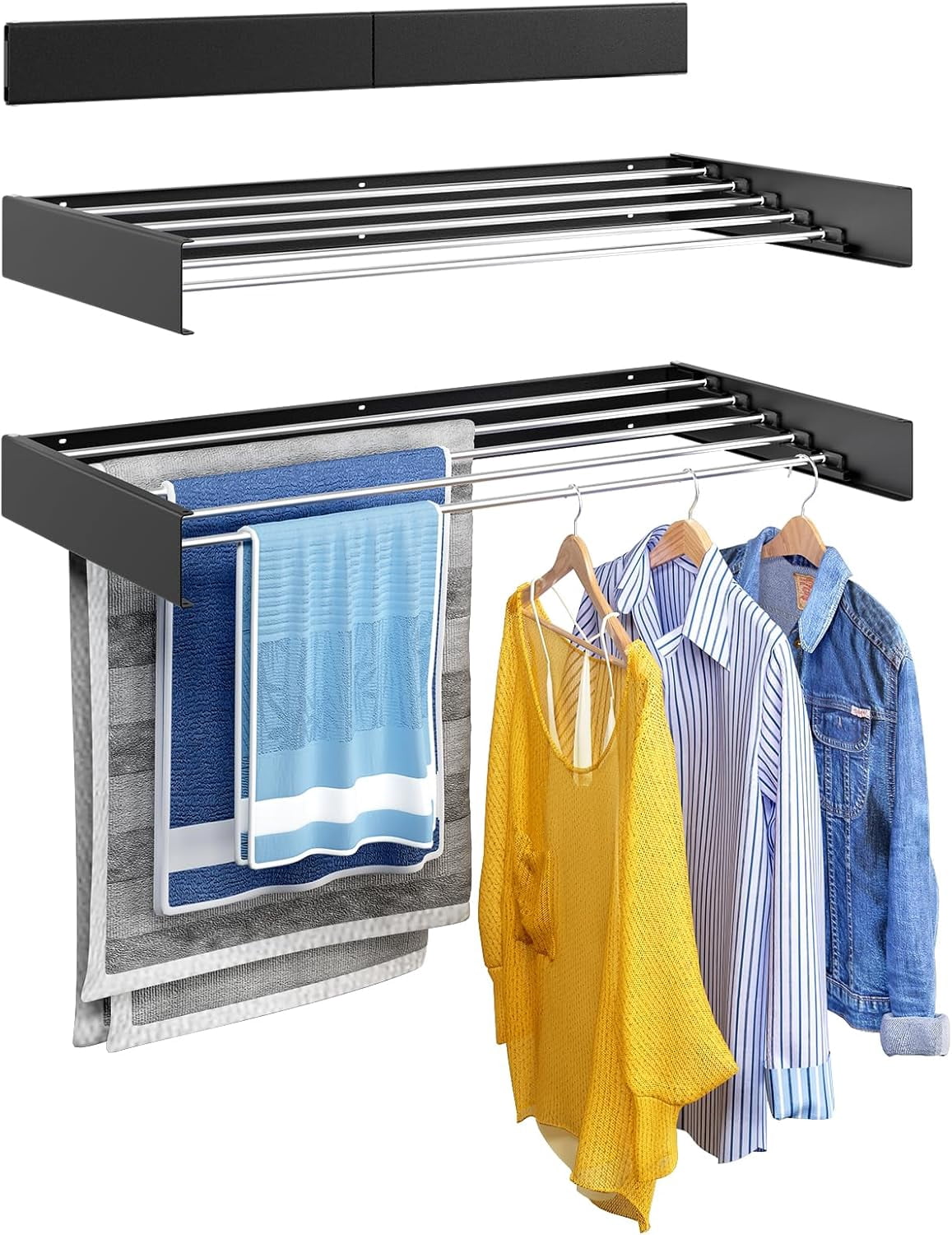 Wall Mounted Drying Rack 40", Laundry Drying Rack Collapsible, 16.5 ...