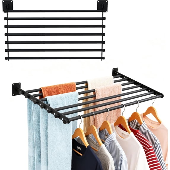 Wall Mounted Drying Rack, 43 Inches Wall Laundry Drying Rack ...
