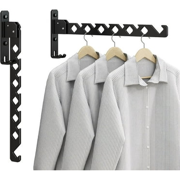 2 Pack Foldable Wall Mounted Drying Rack with 80CM Extension Rod，Heavy ...