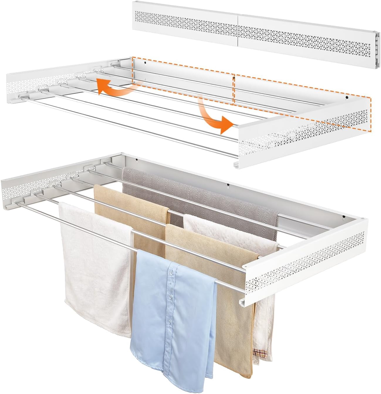 Wall Mounted Drying Rack, Collapsible Drying Racks for Laundry ...