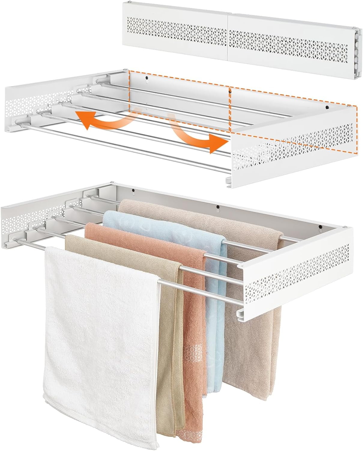 Wall Mounted Drying Rack, Collapsible Drying Racks for Laundry ...