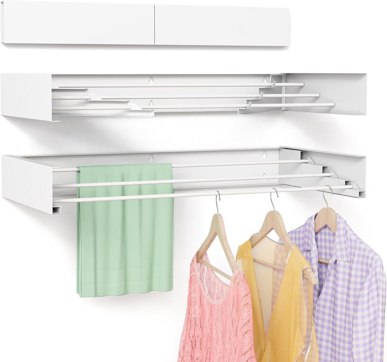 Wall Mounted Drying Rack, Laundry Clothes Drying Rack Foldable, Space ...