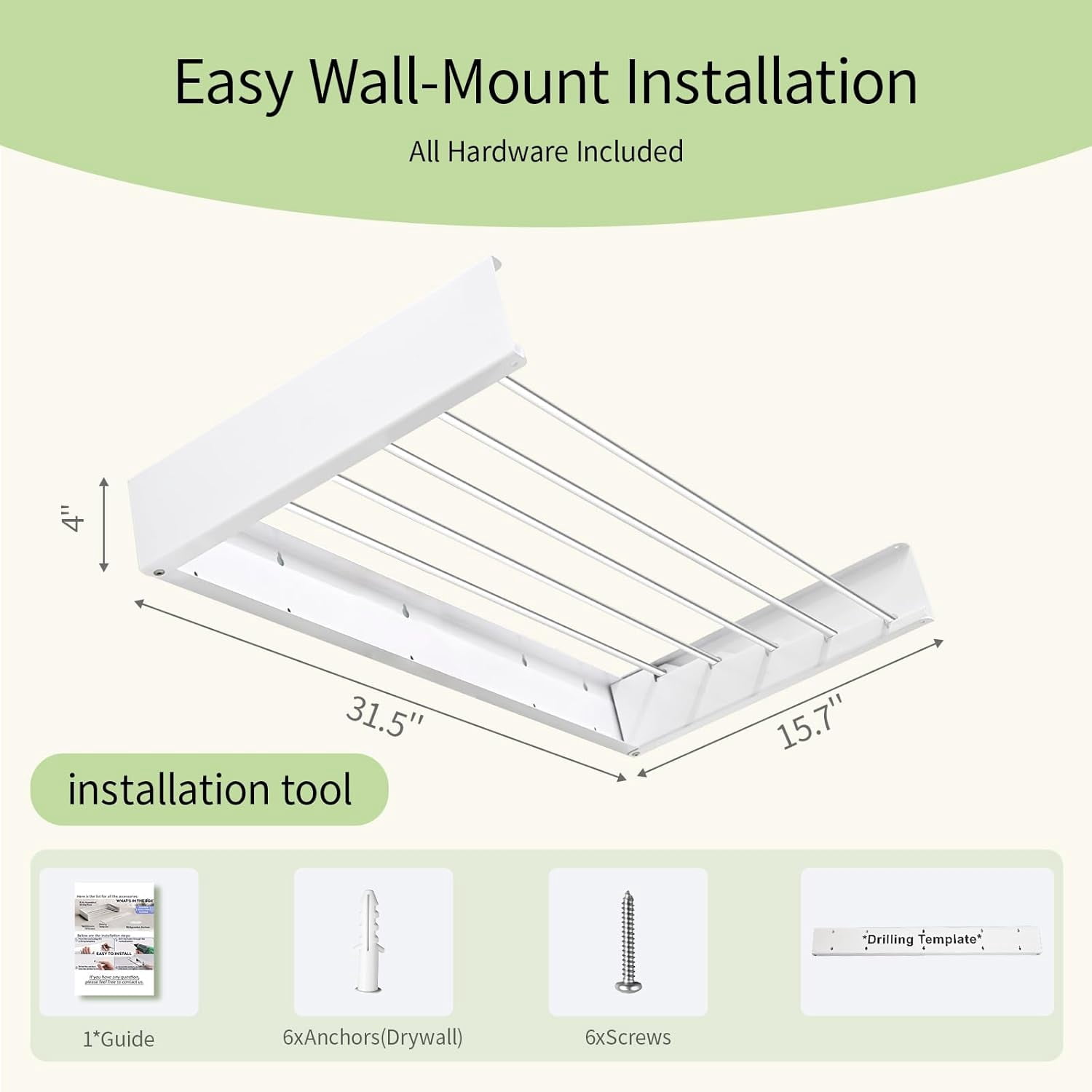 Wall Mounted Drying Rack - Retractable Clothes Dryer with 60 lb ...