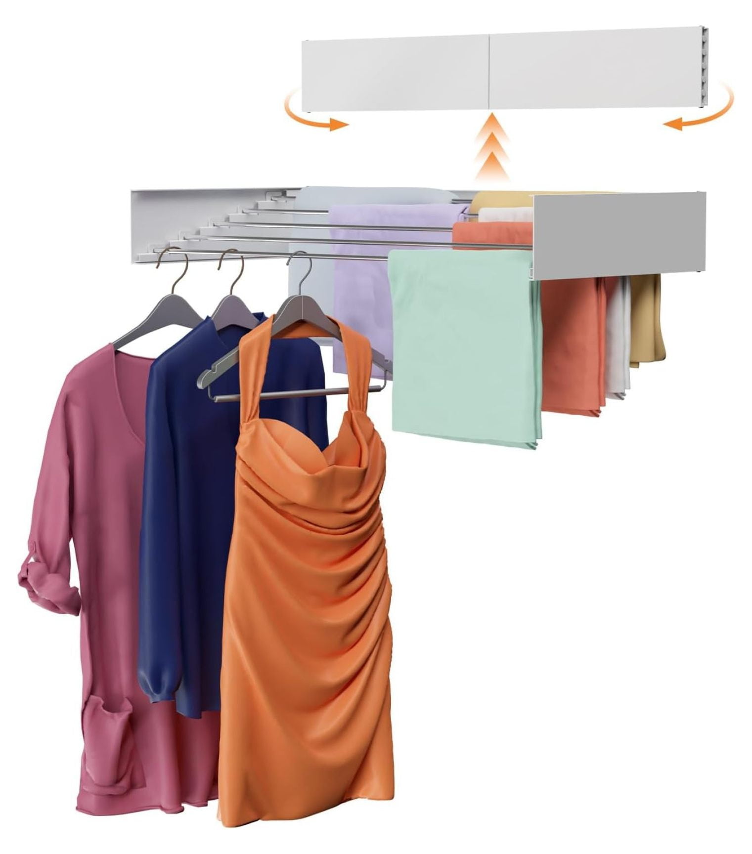 Wall Mounted Drying Rack, Retractable Laundry Drying Rack, Clothes ...