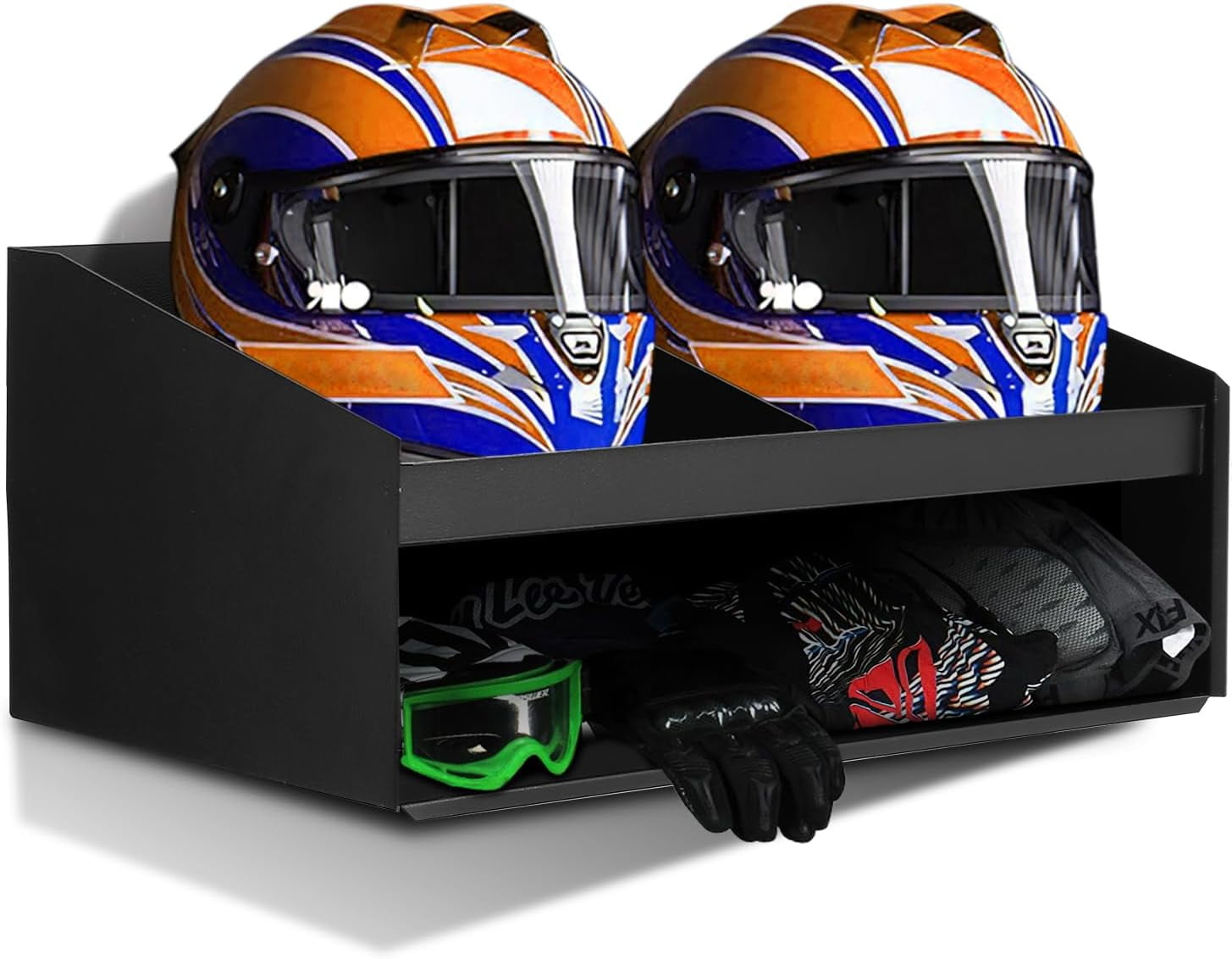 Wall-Mounted Dual Helmet Holder for Motorcycle Helmet, Helmet Cabinet ...