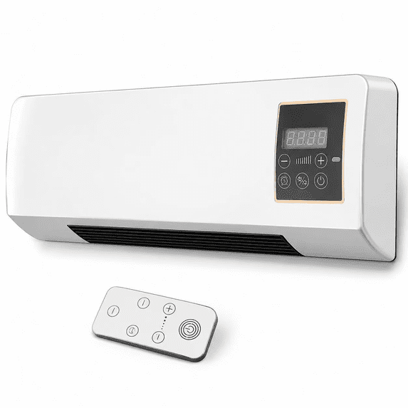 Wall Mounted Electric Heater with Fan, Remote Control, LCD Display ...