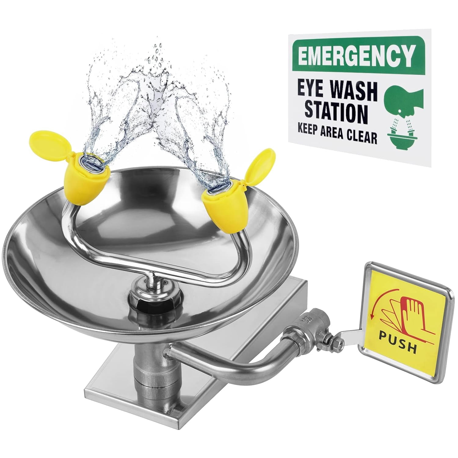 Wall-Mounted Emergency Eye Wash Station, Portable First Aid Eyewash ...