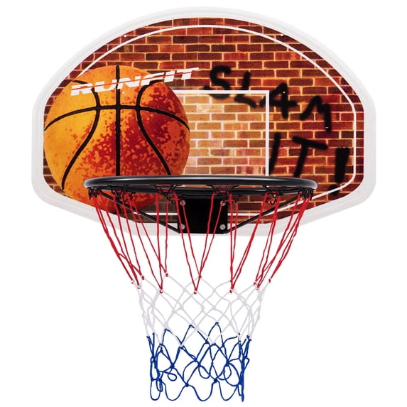Wall Mounted Combo Goal Basketball Hoop with Rim, 2 Nets for Outdoor ...