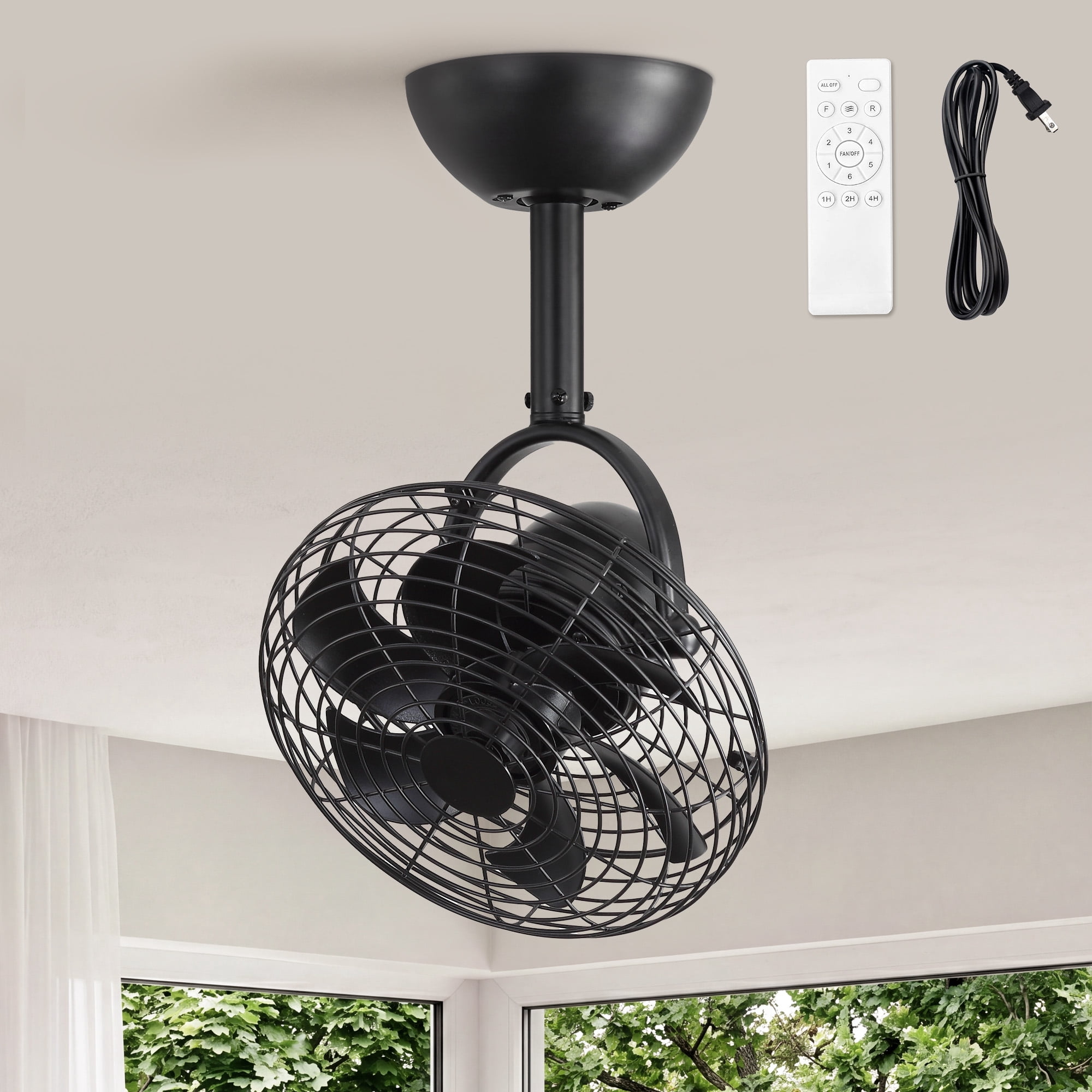 Lokivas 10in Wall Mount Fan with Remote Control, Small Reversible Fan ...