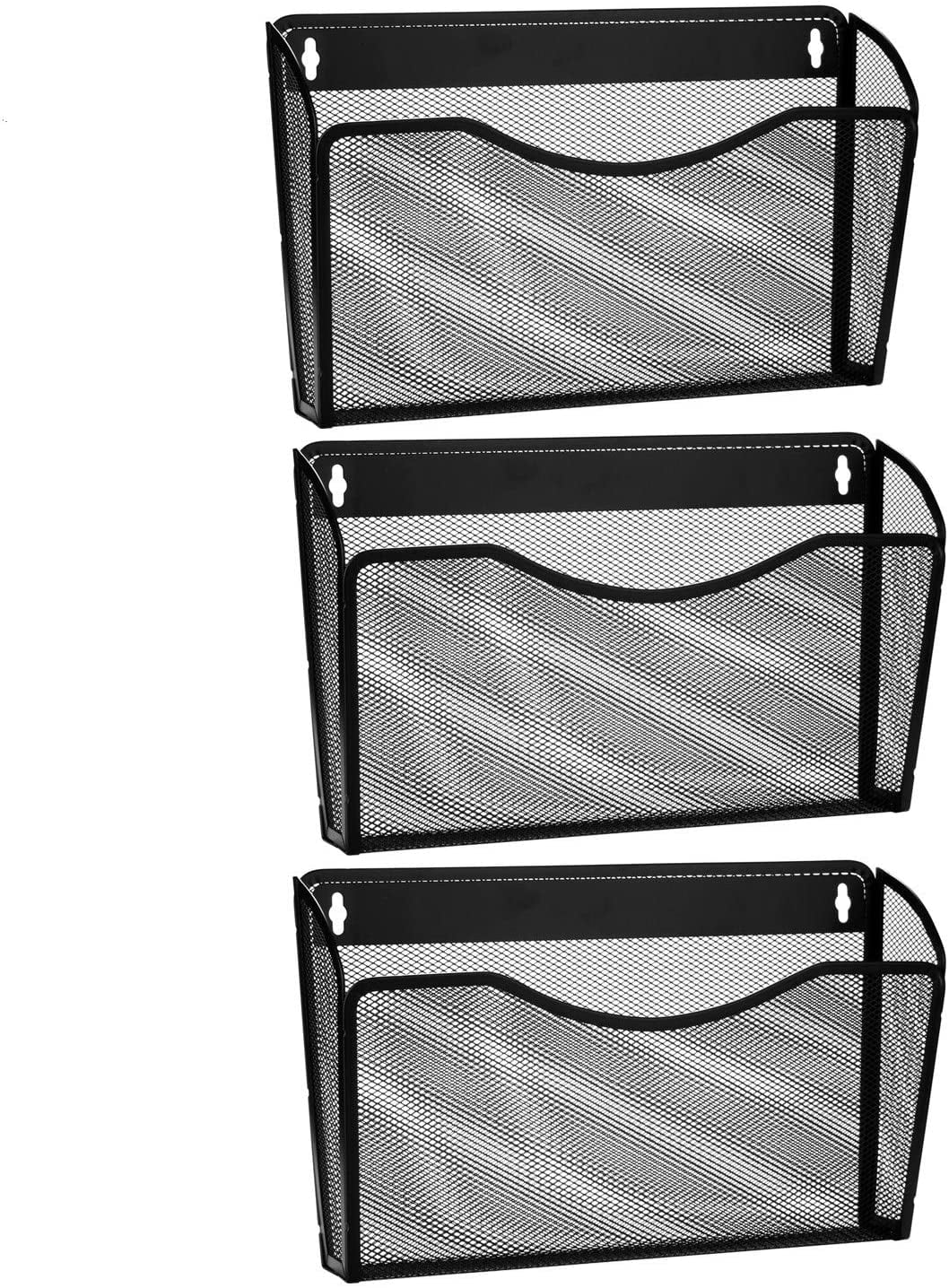 Wall Mounted File Storage Rack 3 Pieces Document Holder File Organizer ...