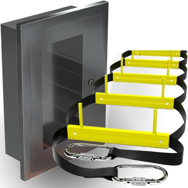 Wall Mounted Fire Ladder 3 Storey 25ft - Emergency Escape Ladder for ...