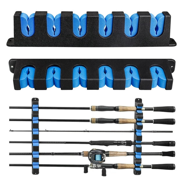Wall Mounted Fishing Rod Holder, EEEkit EVA Vertical Fishing 6 Rod ...