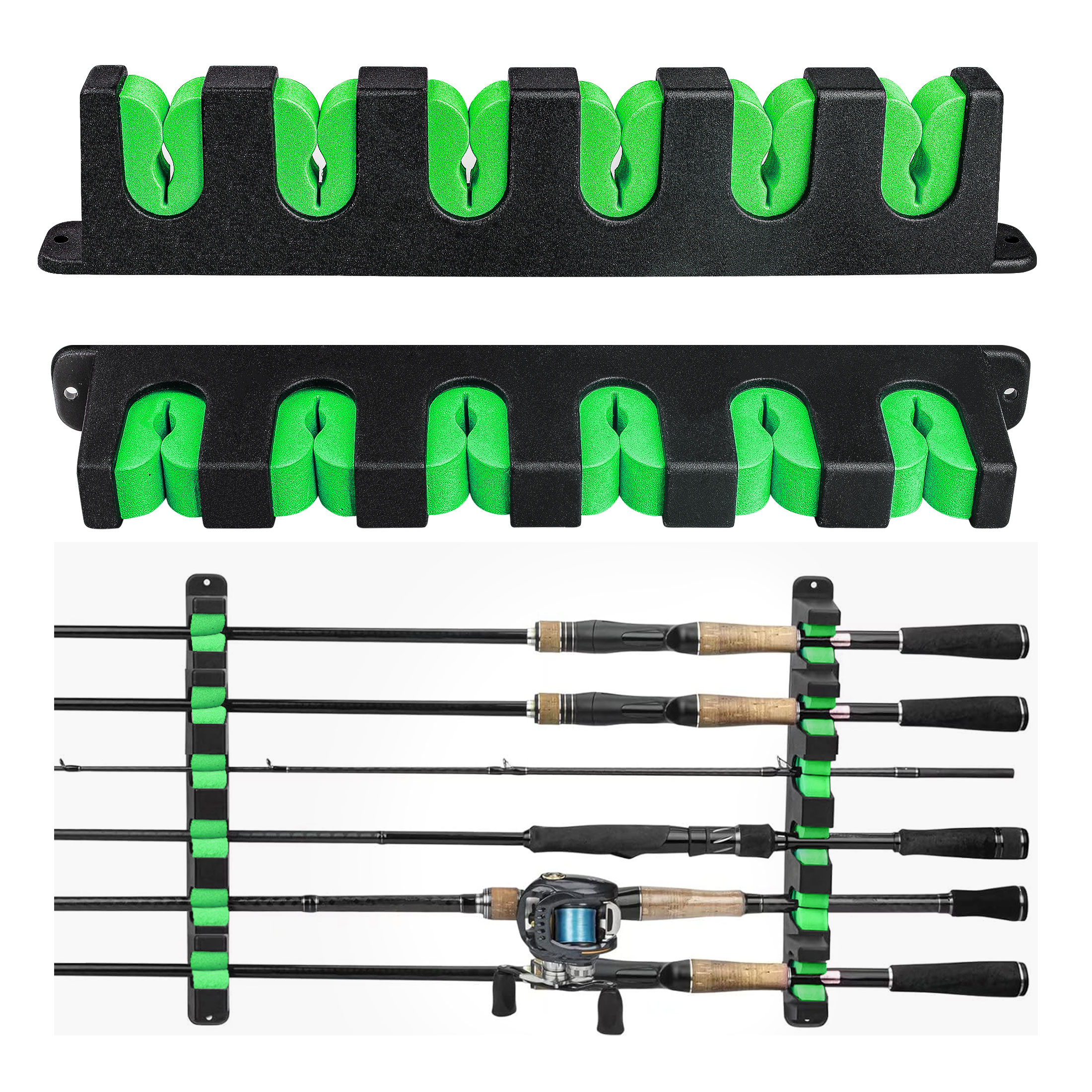 Rush Creek Creations 2 in 1, 11 Fishing Rod/Pole Storage Wall/Ceiling ...