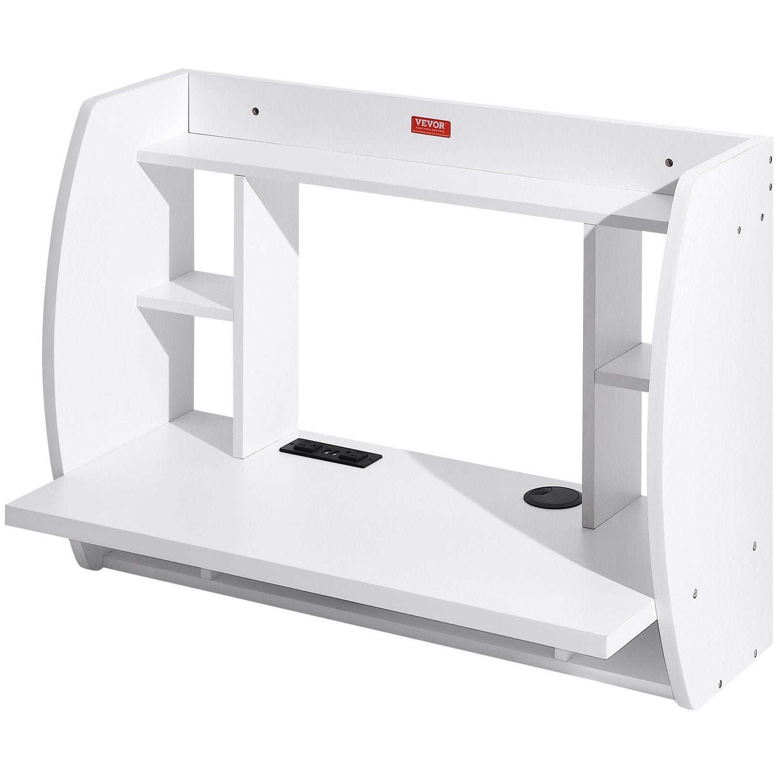 Wall Mounted Floating Desk, Wall Mount Computer Desk With Power Socket ...
