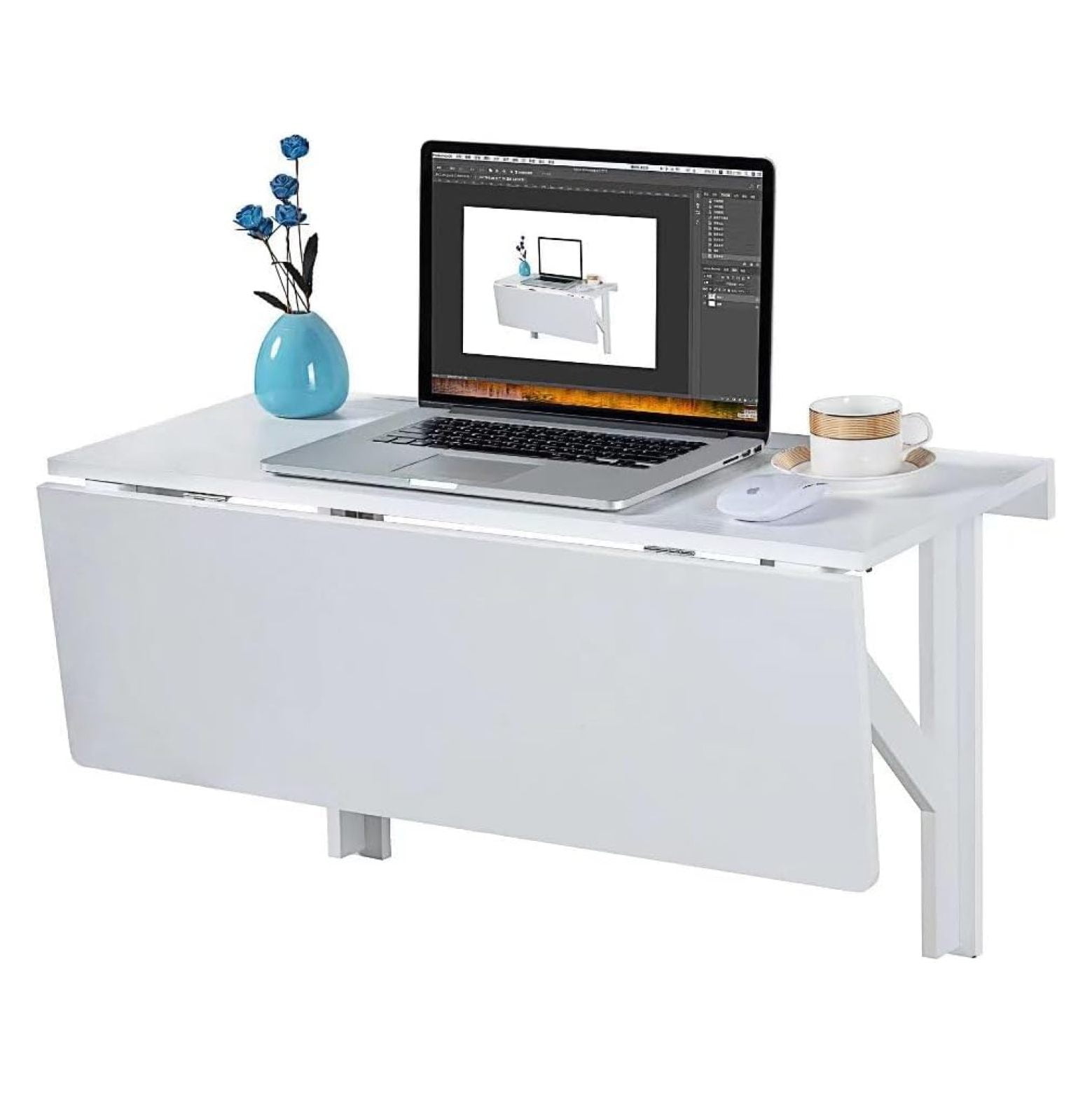 Wall Mounted Floating Folding Table, Drop Leaf Dining Table Small ...