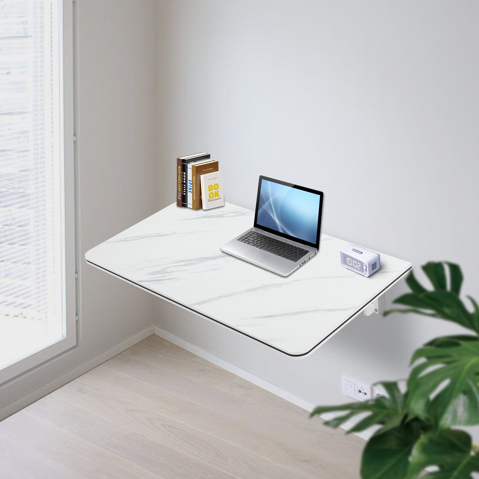 Wall Mounted Floating Folding Table Laptop Desk Home Office 27.56x15.75 ...