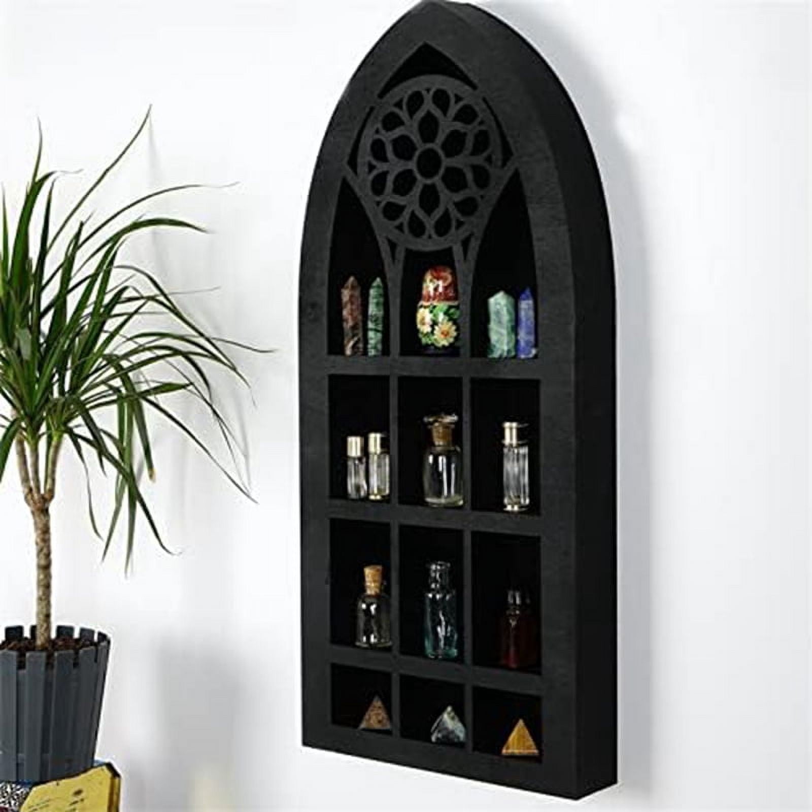 Wall Mounted Floating Shelves Old Church Window Crystal Shelf Hanging ...