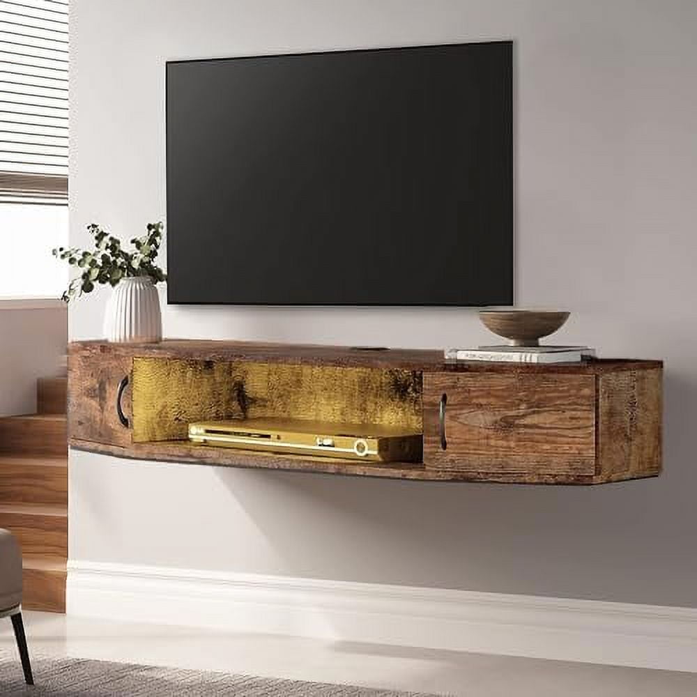 Wall Mounted Floating TV with 16 Color Light Flaoting Entertainment ...