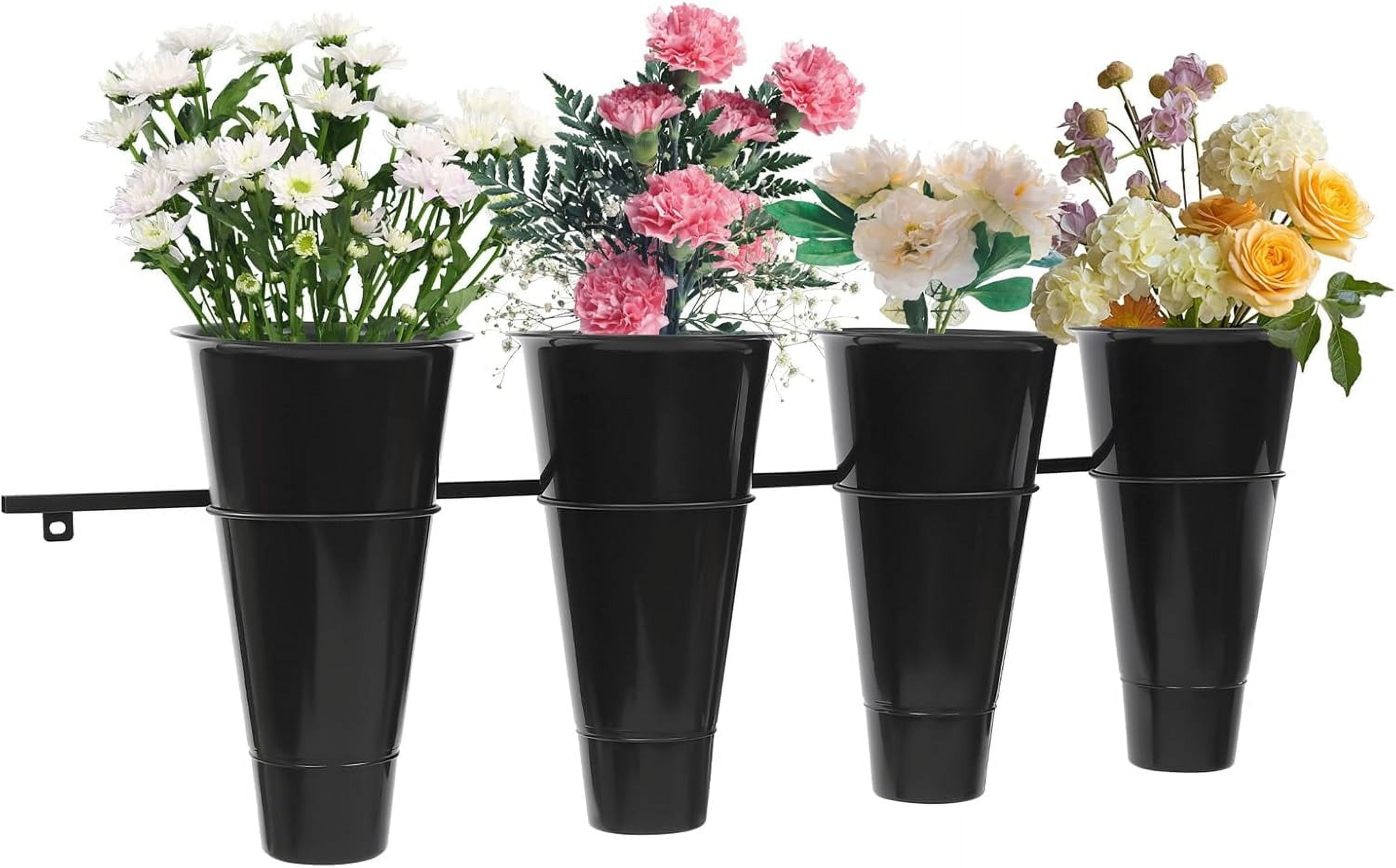 Wall Mounted Flower Display Stand with 4 Buckets Modern Flower Holder ...