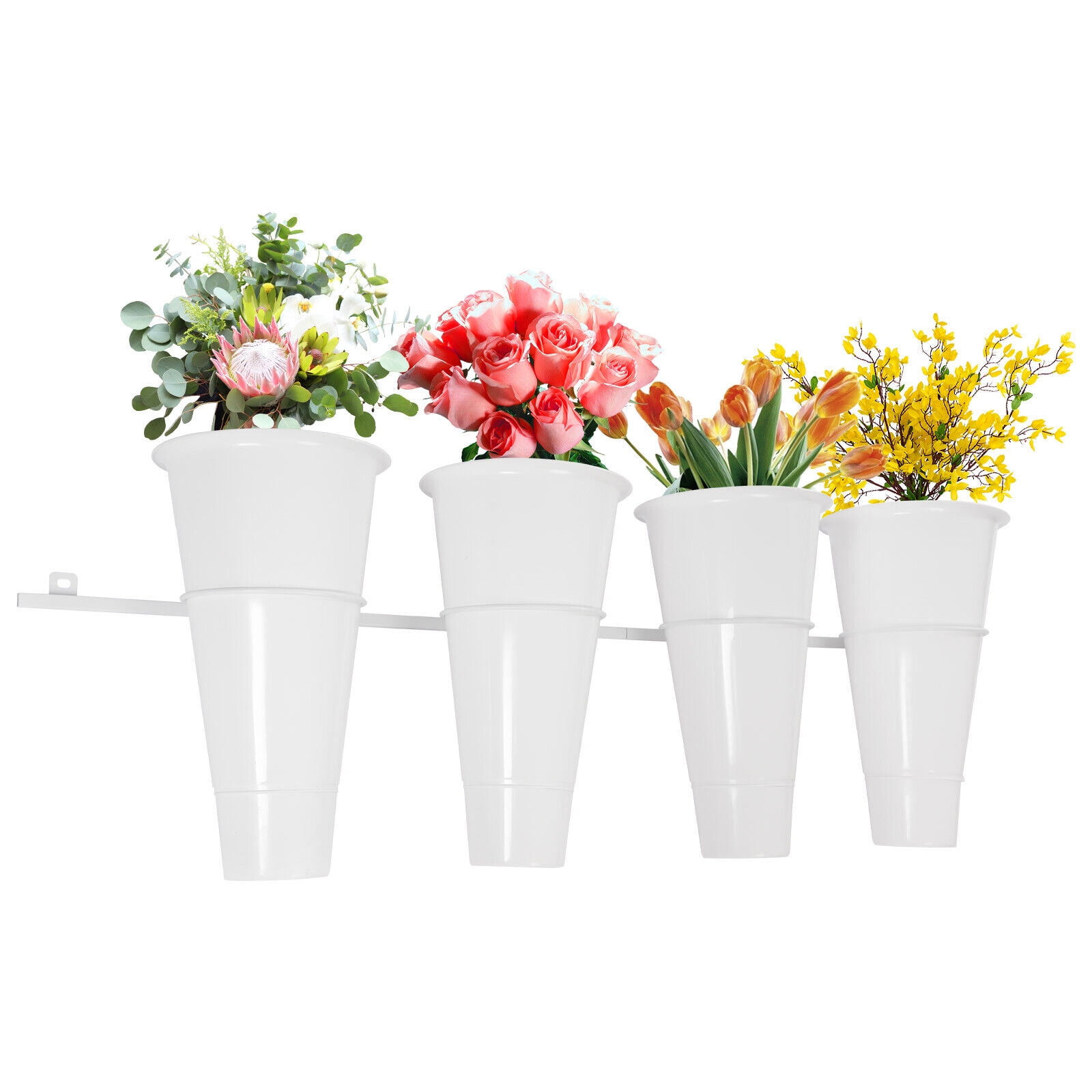 Wall-Mounted Flower Display Stand, with Buckets Plant Stand for Indoor ...