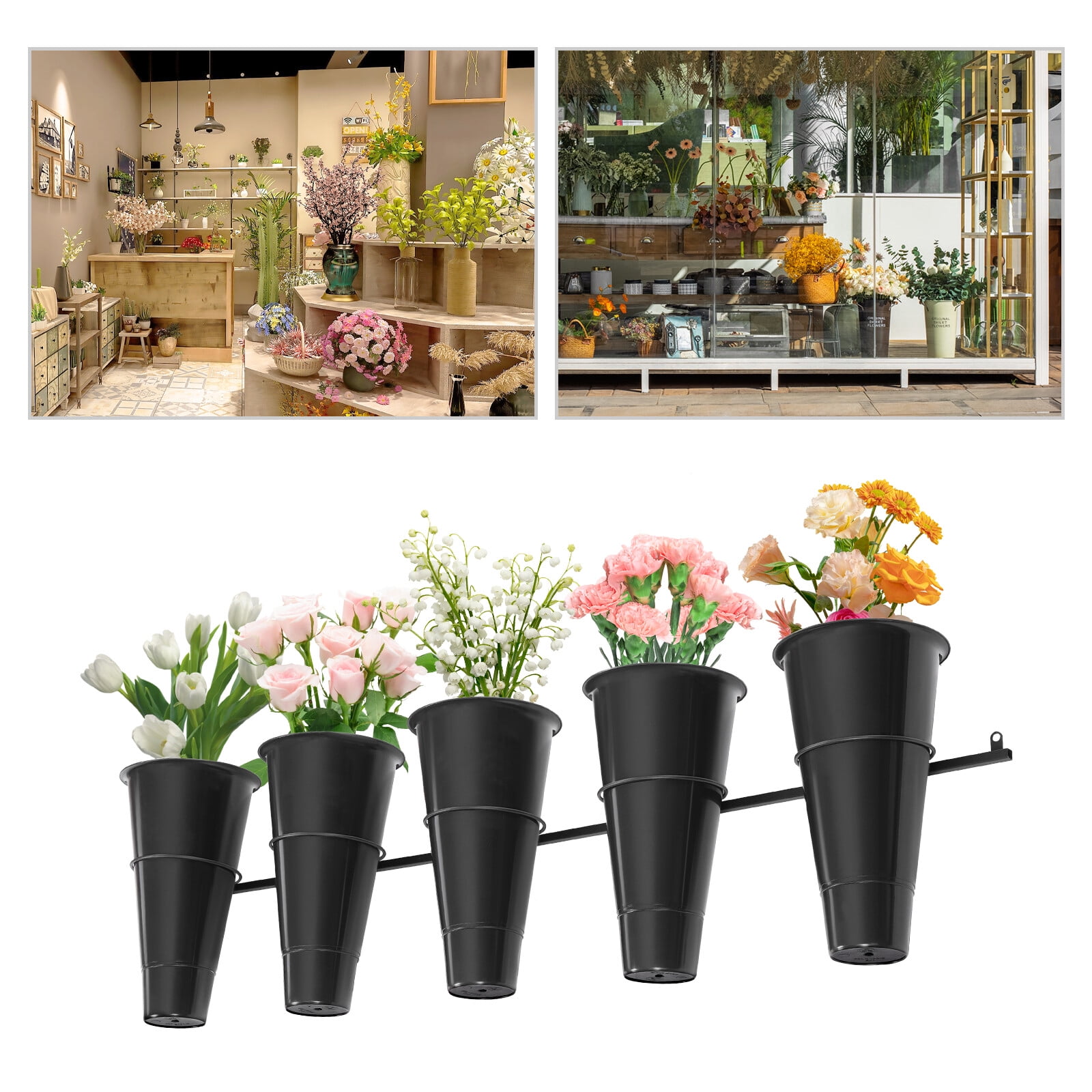 Wall Mounted Flower Display Stand, Decorative Florist Bouquet Shelf ...
