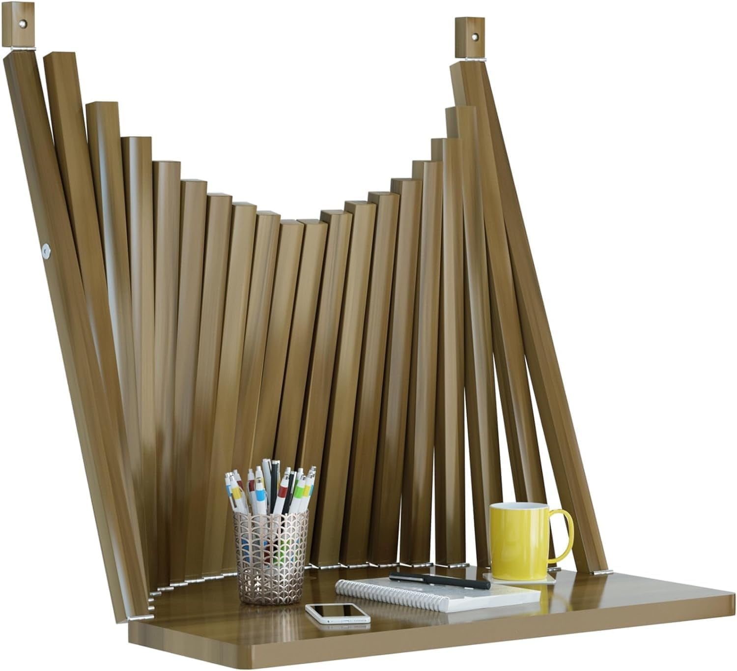 Wall-Mounted Fold-Down Table (Premium Solid Walnut Wood) - Floating ...